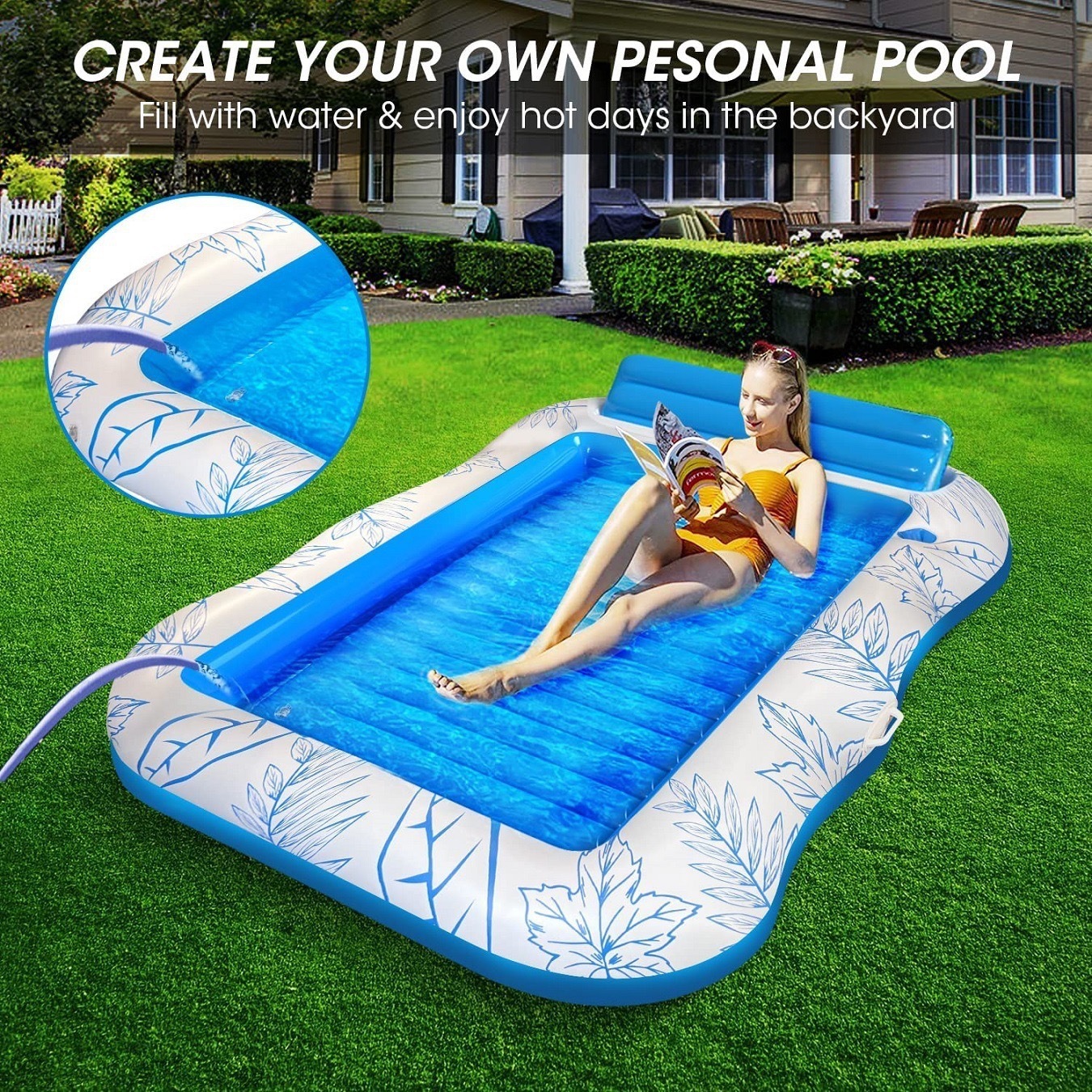 Inflatable Swimming Pool Floating Boat Tanned Swimming Pool Recliner ...